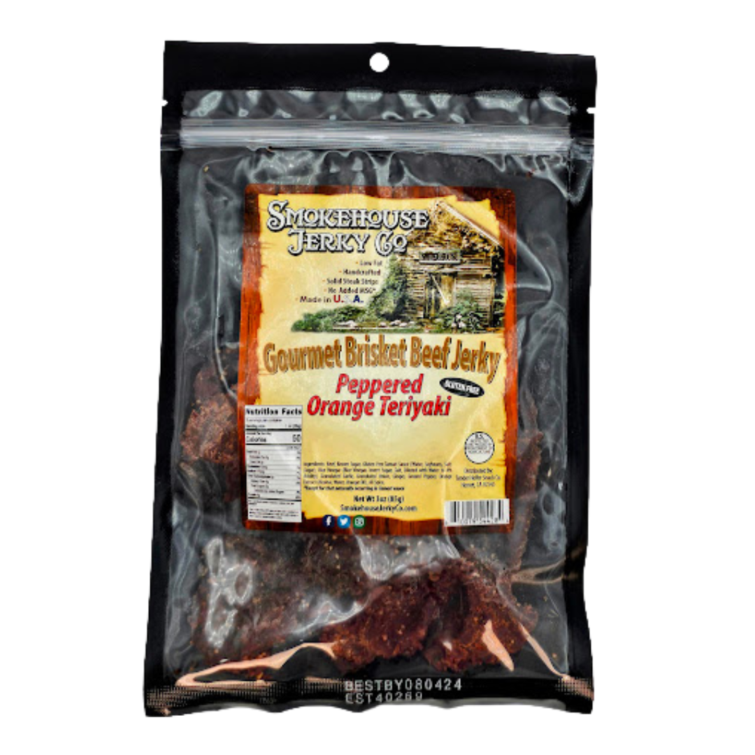 Gourmet Peppered Orange Teriyaki Tender Brisket beef Jerky | Gulf ...